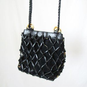 Tiannl | Bags | Vintage Tiannl Italian Black Suede Leather Purse ...
